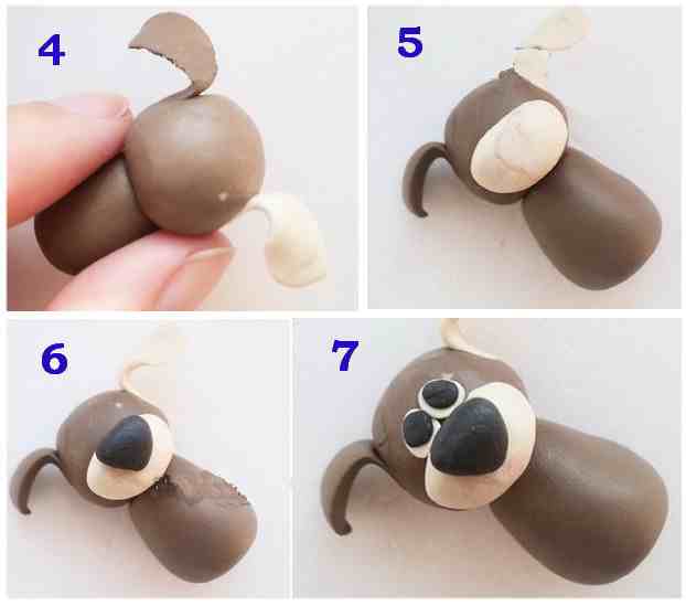 How to make a dog from plasticine: husky, spitz, shepherd, chihuahua ...